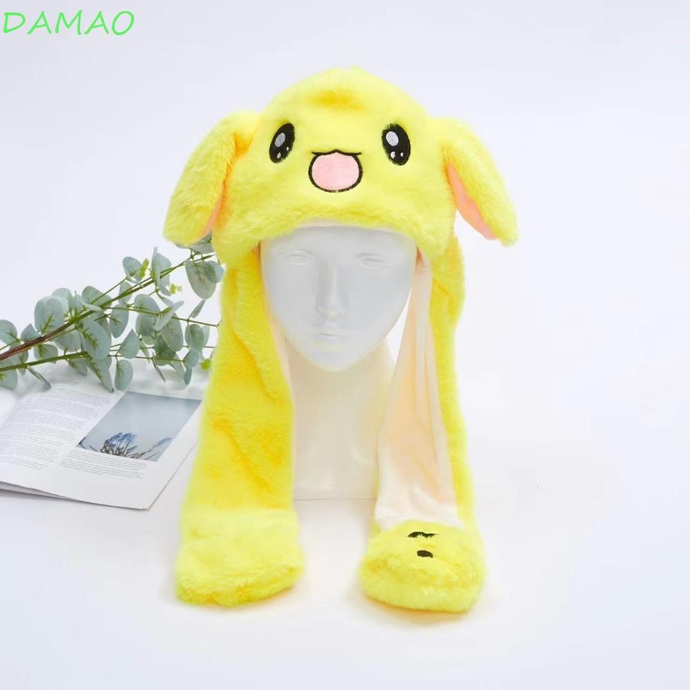 Damao Labubu Jumping Up Cap, Luminous Rabbit Labubu Ear Moving Hat ...