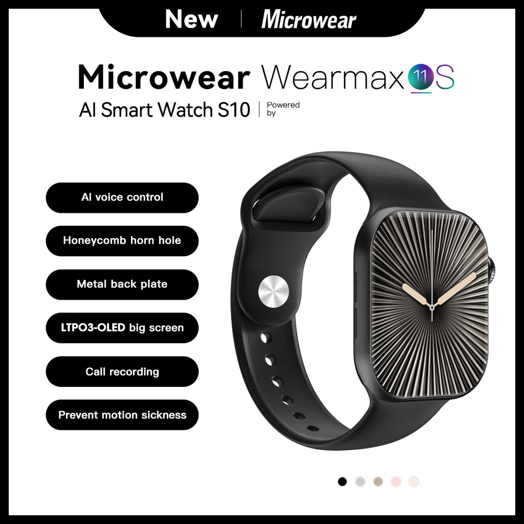 Amoled Microwear W10 Pro สมาร์ทนาฬิกา 10 ChatGPT 1GB ROM 46 มม.เข็มทิศ NFC Gesture BT Call กีฬา ...