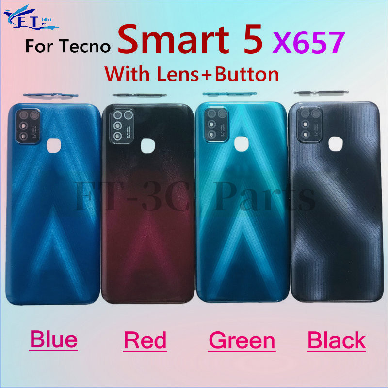 สําหรับ Infinix Smart 5 X657 X657B ฝาหลังแบตเตอรี่ด้านหลังกระจกประตู ...