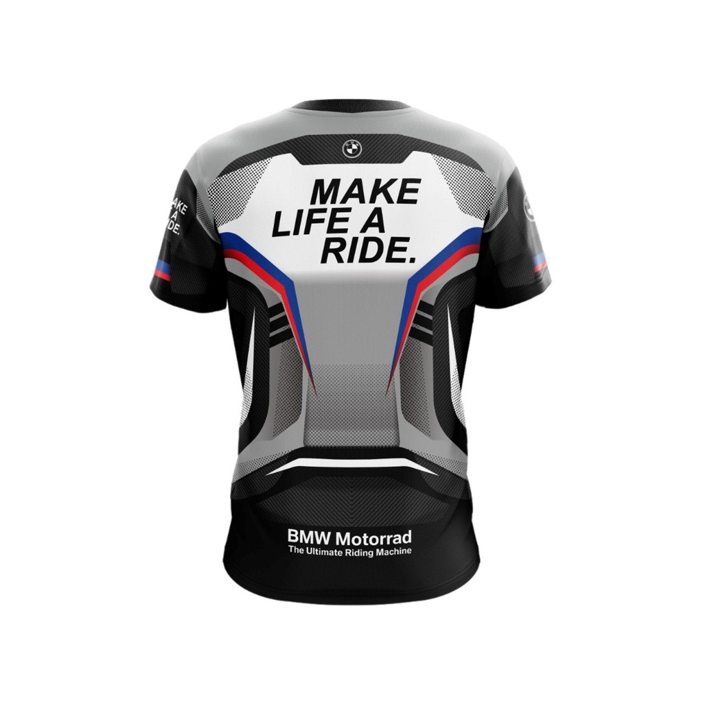 เสื้อยืดคอกลมแห้งเร็วฤดูร้อน BMW Asphalt Grey Full Sublimated Cycling ...