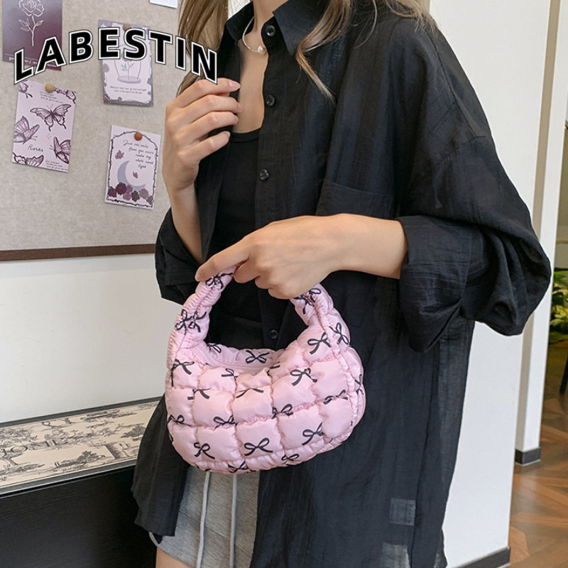 LABESTIN เวอร์ชั่นเกาหลีจีบลายสก๊อตถุงเมฆโบว์พิมพ์กระเป๋ามินิ | Shopee ...