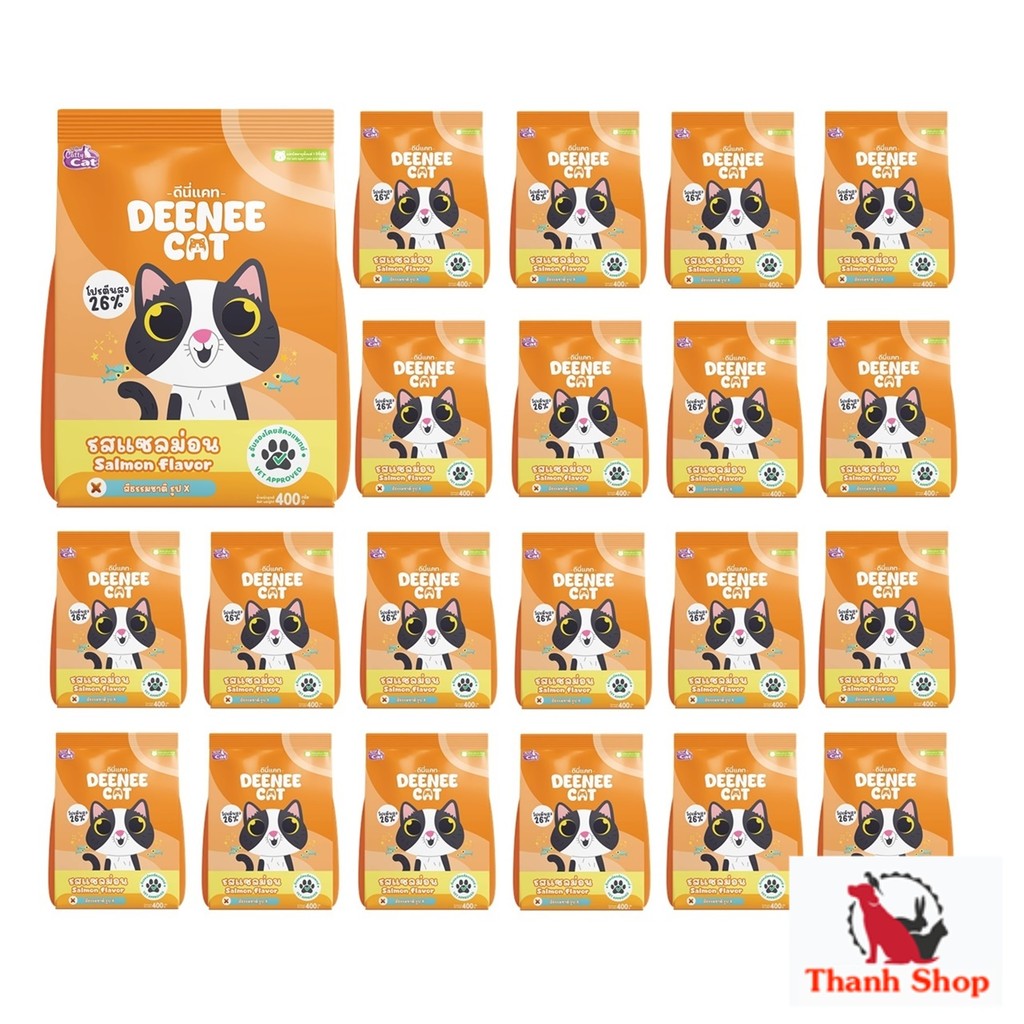25 ถุง Deenee Cat รสแซลม่อน อาหารเม็ดสำหรับแมว สร้างกล้ามเนื้อ ไม่เติม ...