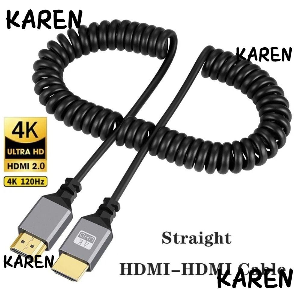 KAREN Micro Mini HDMI to HDMI Spiral Cable, 0.5-2.4M Extension HDMI ...