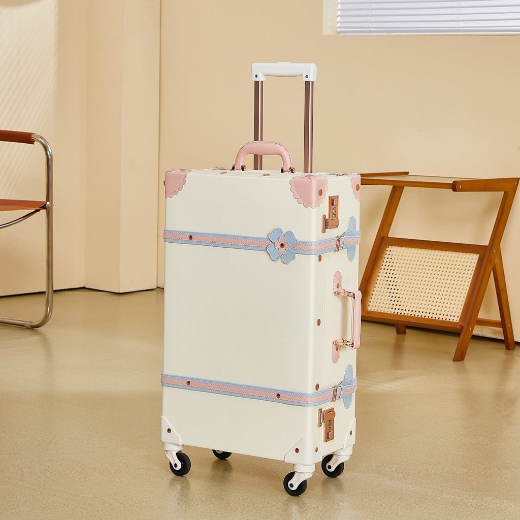 Clearance Cute Boarding Case Travel Universal Wheel Retro Suitcase Cute ...