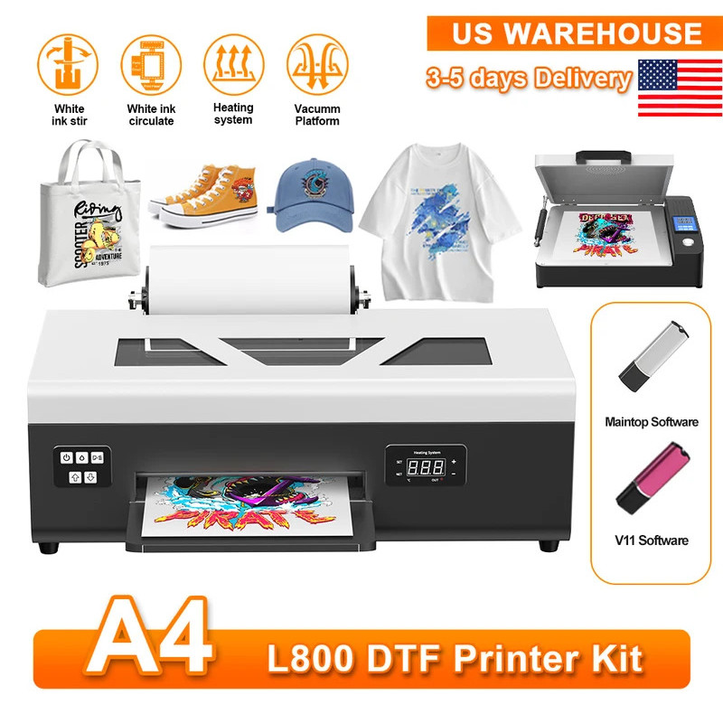 เครื่องพิมพ์ A4 DTF เครื่องพิมพ์ A4 L805 DTF เครื่องพิมพ์ฟิล์มตรงสำหรับยีนส์ กระเป๋า ผ้าสิ่งทอ ...