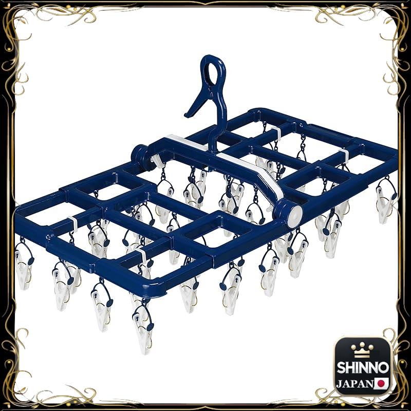 《JAPAN》★Twinsmall Slide Hanger for Laundry Navy 38 Pins BEILU BE-02N ...