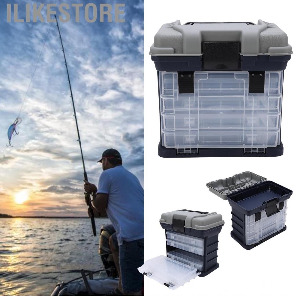 Ilikestore ยูทิลิตี้แบบพกพา 4 ชั้น Big Fishing Tackle กล่องจับปลาคาร์พ ...