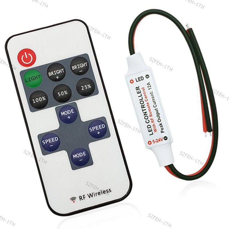 11keys สีเดียว Led Controller Dimmer สวิทช์ DC 5V 12V 24V 12A Dimming สําหรับ 5050 3528 3014 ...