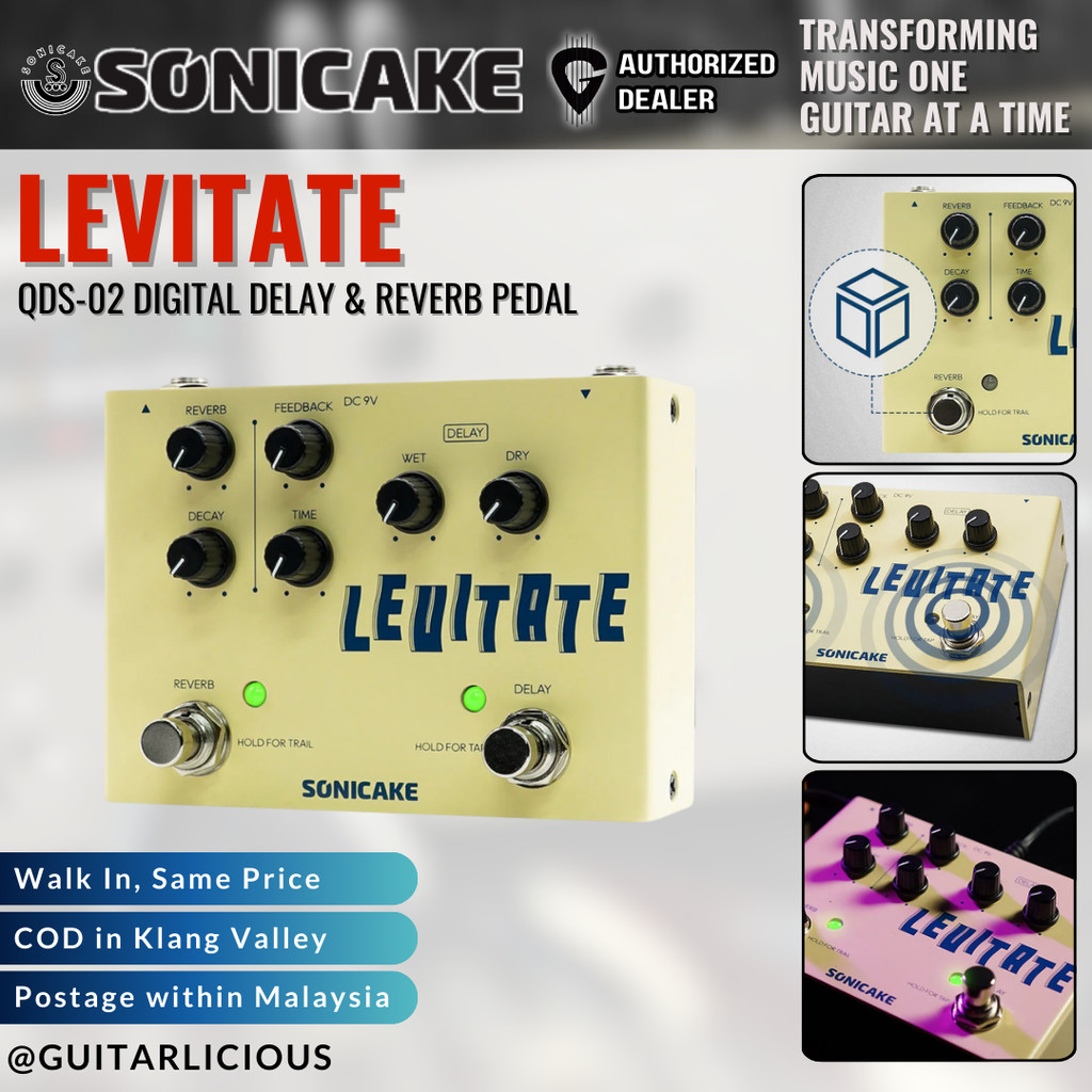 Sonicake QDS-02 Levitate Digital Delay และ Reverb 2 in 1 Guitar Effects ...