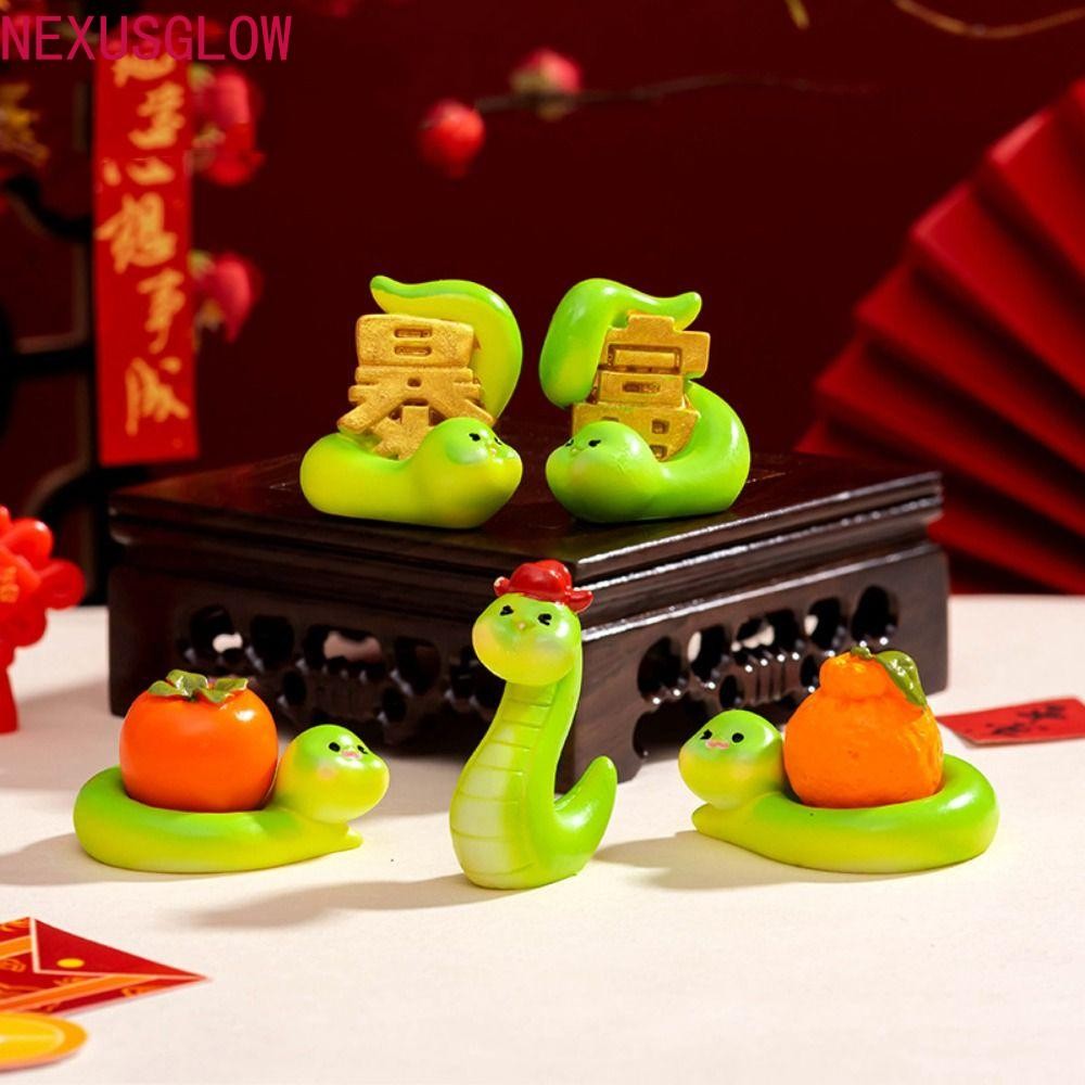 Nexusglow 6PCS งู Miniatures, 2025 ปีใหม่เทศกาลฤดูใบไม้ผลิ Micro Snake ...