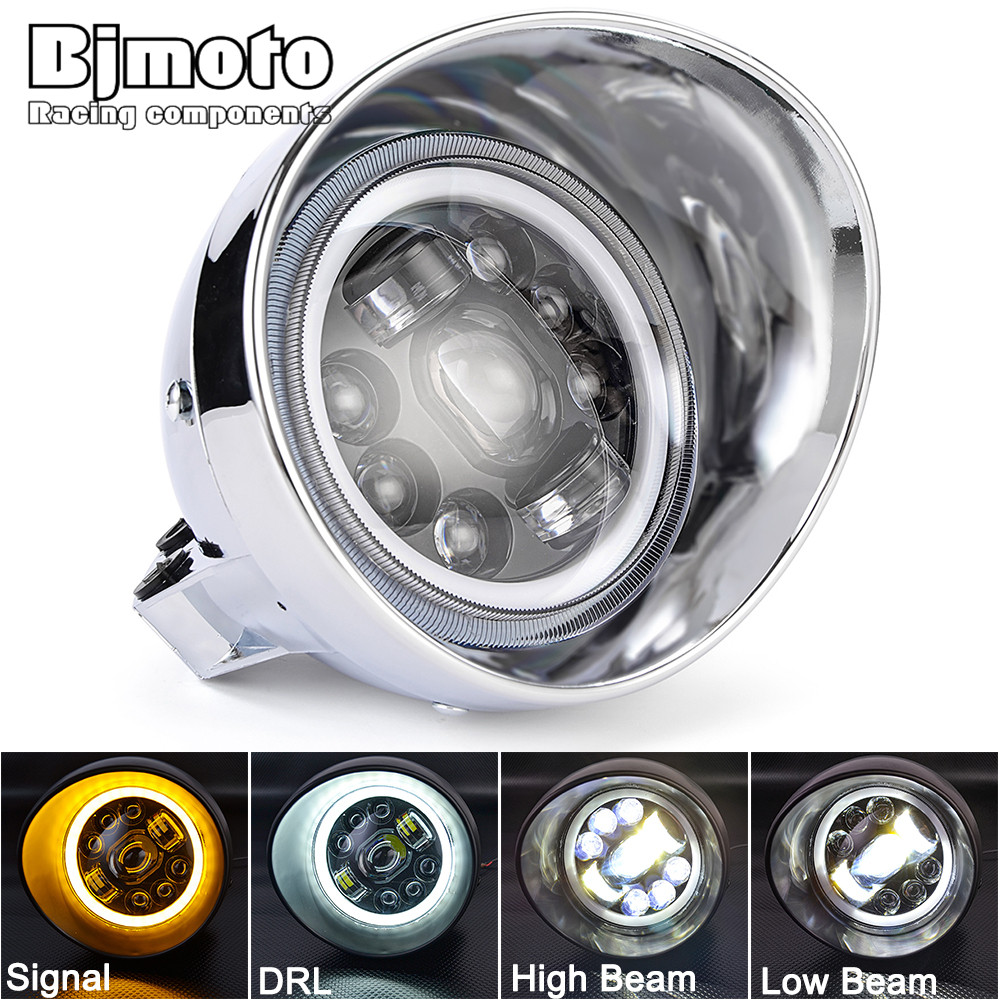 Billet อลูมิเนียม 5.75 "LED Billet Bullet Visor ไฟหน้า Retro ไฟหน้ารถ ...