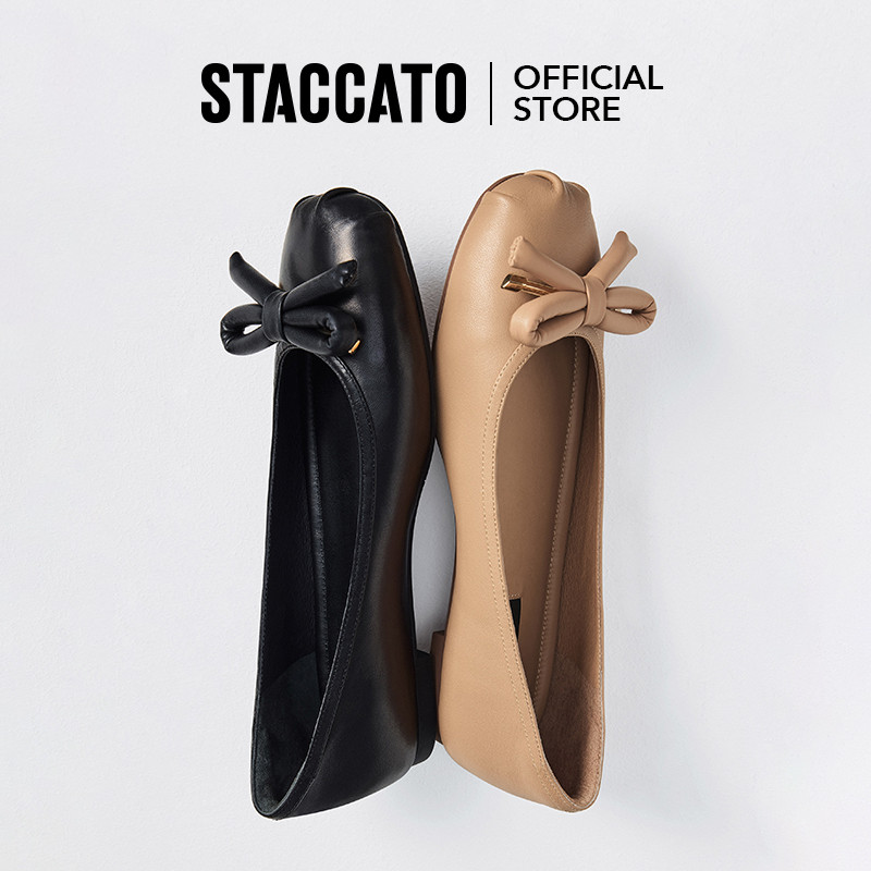 Staccato Women's Round Toe Ballet Flats รองเท้าบัลเล่ต์ รองเท้าส้นแบน ...
