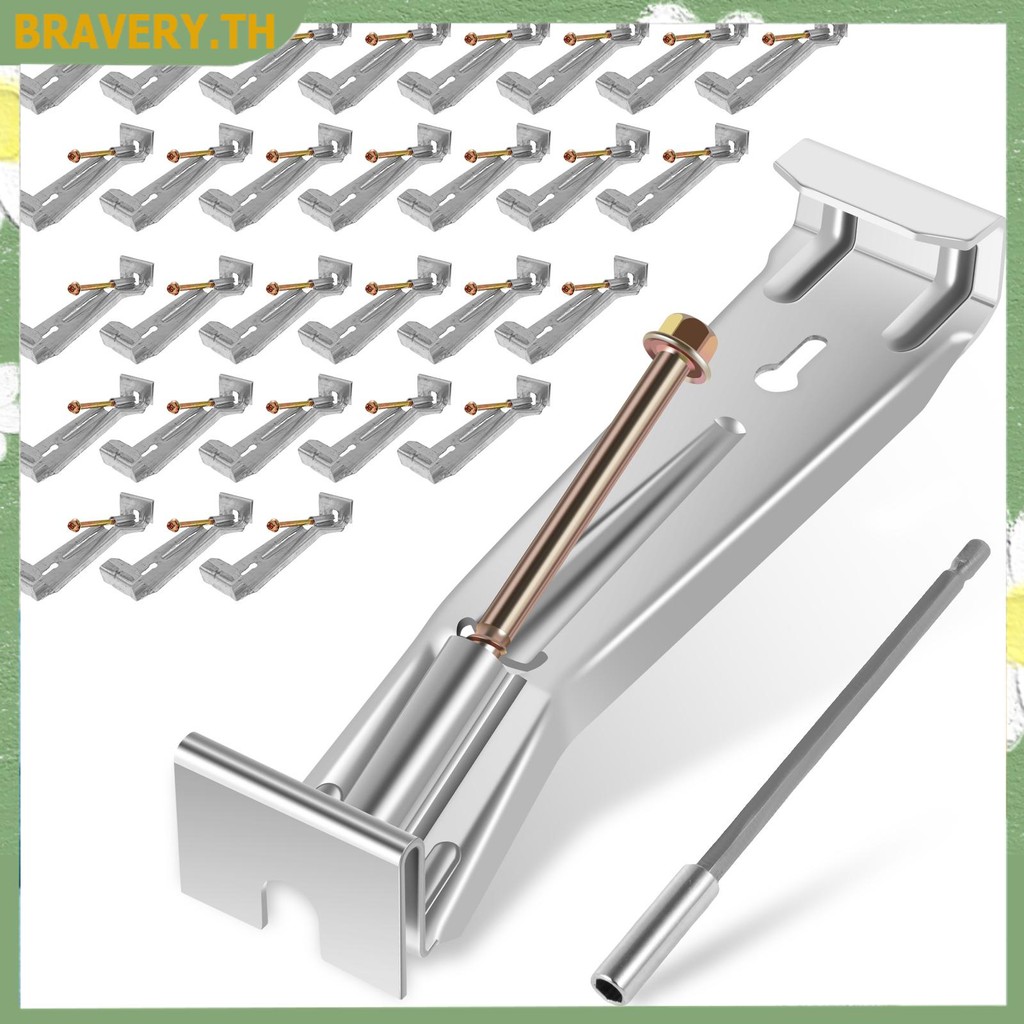 30 ชิ้น Gutter แขวน 5 นิ้วอลูมิเนียมซ่อน Rain Gutter Bracket สกรูอย่าง ...