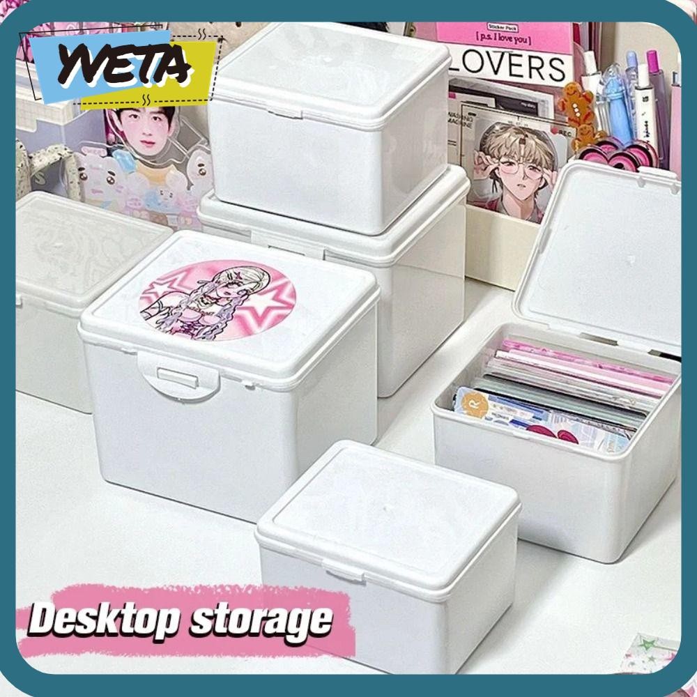 YVETA Collection Box, กล่องเก็บการ์ดไอดอลสีขาว, อุปกรณ์จัดระเบียบบัตรประจําตัว รูปภาพ Desktop ...
