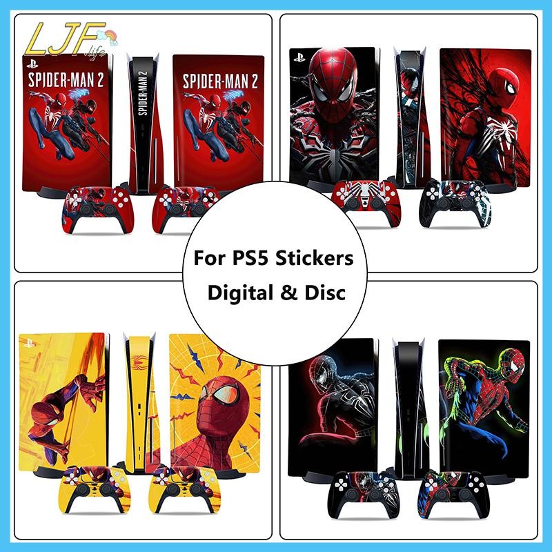 Ljf ไวนิลผิวสําหรับ Playstation 5 คอนโซล Superhero Skin Wraps ชุด ...