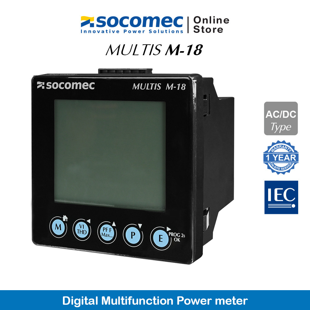 Socomec MULTIS M18 Digital Multifunction Power Meter | 192J9060 ...