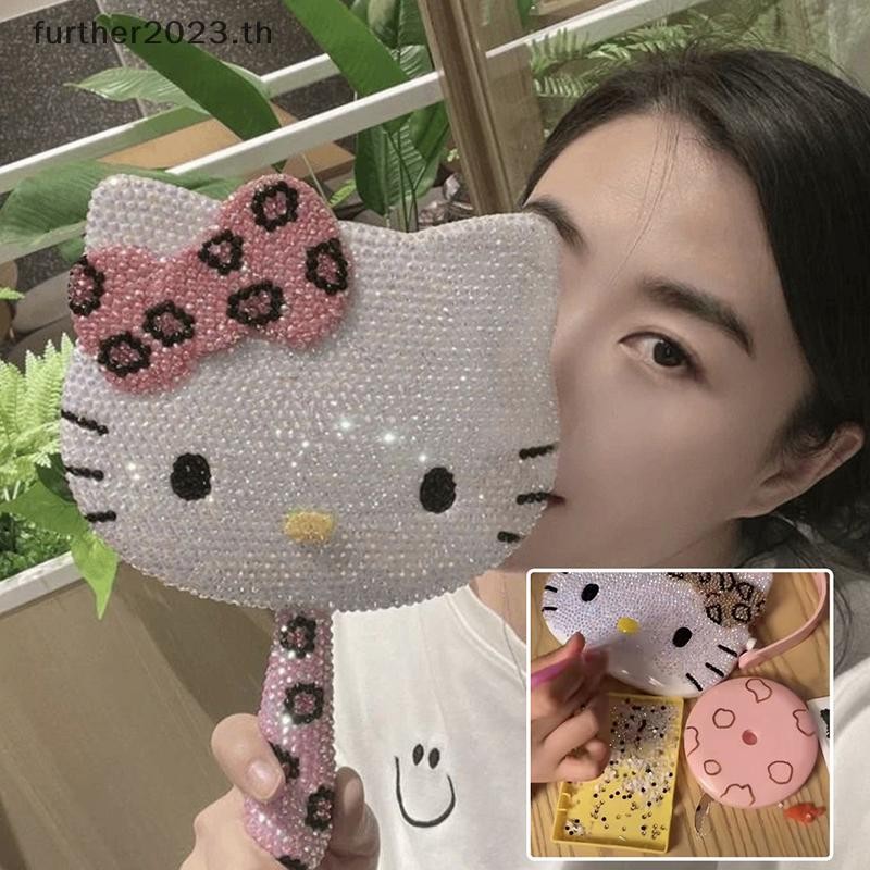 [FT] Hello Kitty Kawaii Handle Mirror Diy สติกเกอร์เพชรสําหรับ Besties ...