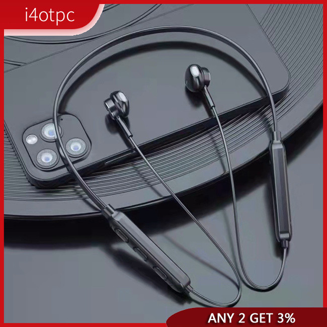 I4otpc ไร้สายบลูทูธ 5.1 หูฟังสเตอริโอเสียงรบกวน Cancelling สายคล้องคอชุดหูฟังกีฬาหูฟังพร้อม ...