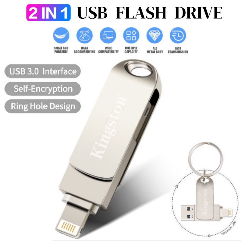 512GB Otg Pendrive 1TB แฟลชไดรฟ์ Usb 2TB Otg Thumbdrive สําหรับ iPhone ...
