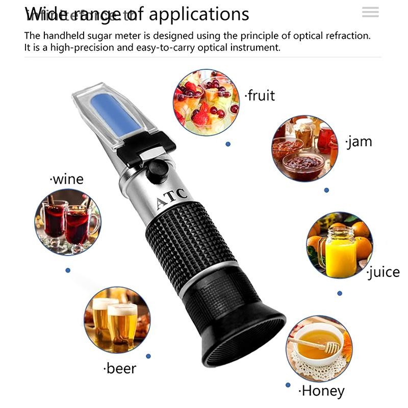 [INTH] 0-40% Brix 0-25% Grapes Wine Refractometer ATC เครื่องวัดความ ...
