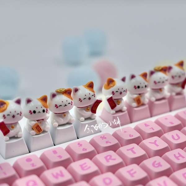 keycap anime คีย์แคป Lucky Cat Keycap คีย์บอร์ดแต่งเล็บสติกเกอร์ ...