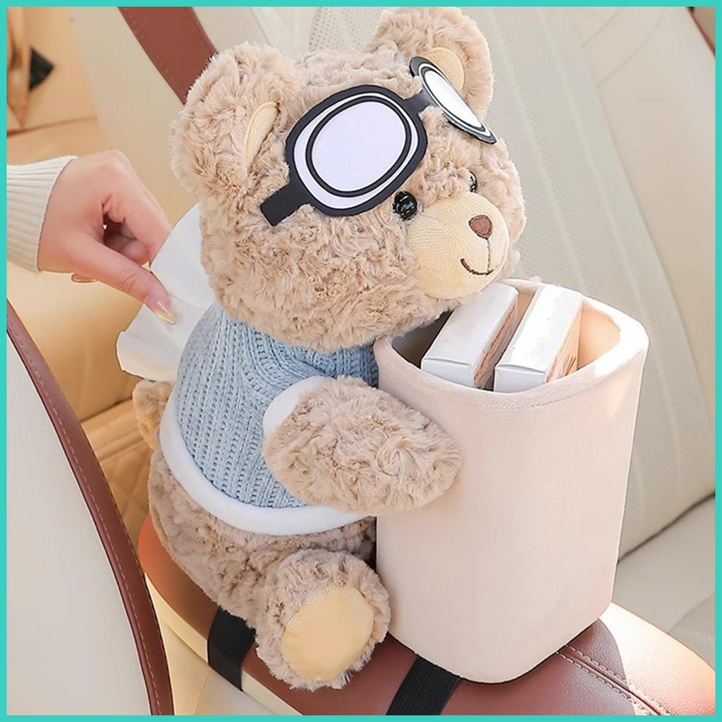 กล่องกระดาษทิชชู่ในรถยนต์อุปกรณ์เสริมในรถยนต์ถังขยะที่ใส่ทิชชู่ตุ๊กตา ...