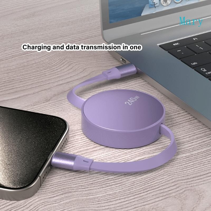 Mary Male End USB C สายชาร์จลวด PD240W Fast Speed Data Transfer ความยาว ...