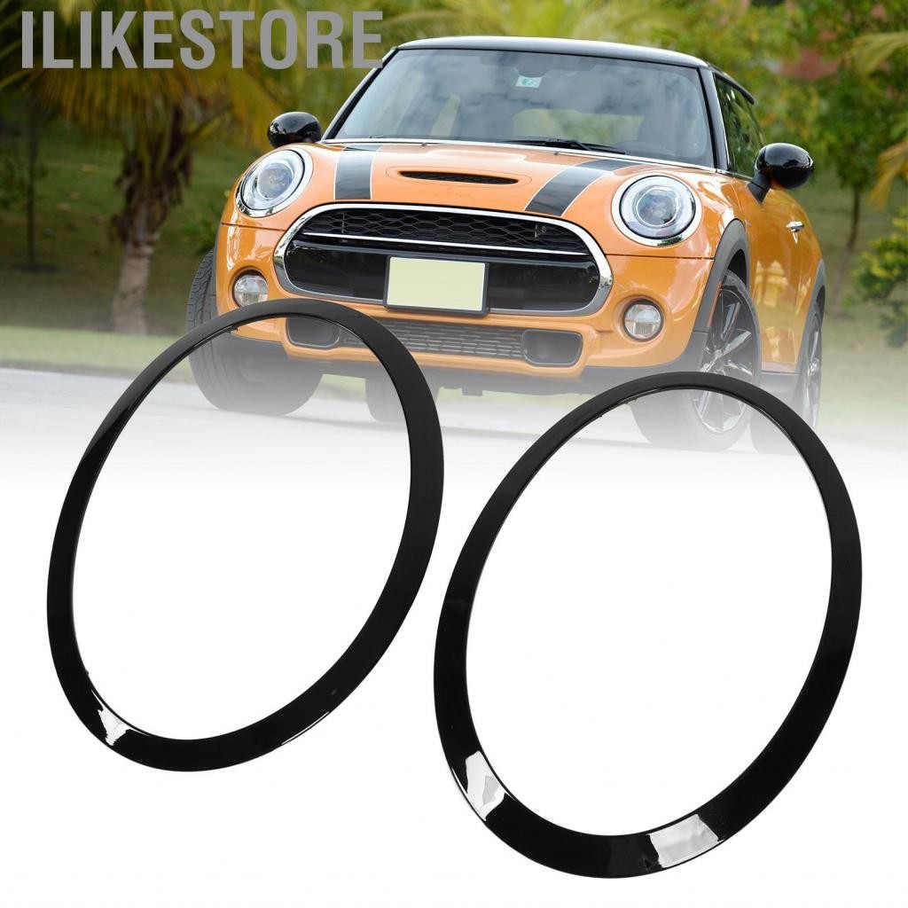 Ilikestore ไฟหน้า BEZEL Trim แหวนทนทานทนทานฝาครอบคู่สีดำเงา 1 คู่ ...