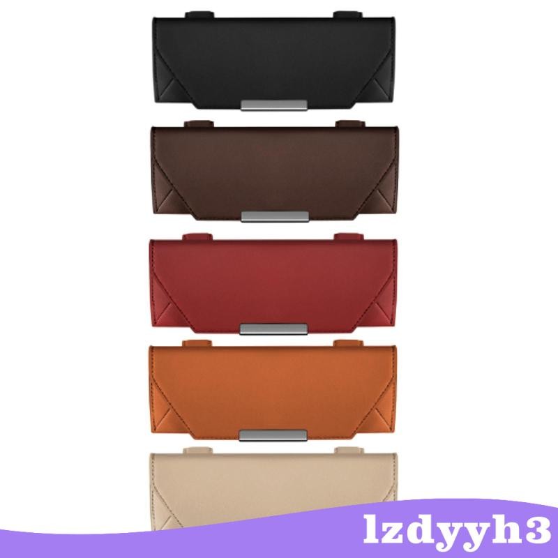 [Lzdyyh3] อุปกรณ์การเดินทางแบบสากลติดตั้งง่ายภายในรถที่วางแว่นกันแดดหนัง PU สําหรับที่บังแดดใน ...