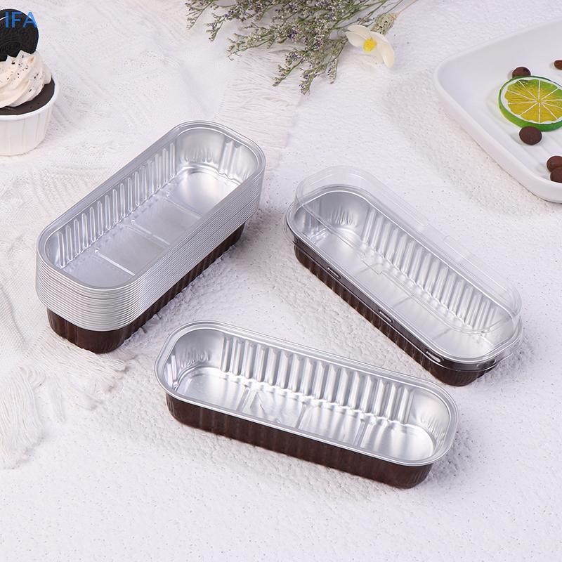 IFA 10 ชิ้น Mini Loaf กระทะ/พร้อมฝาปิด 6.8OZ สี่เหลี่ยมผืนผ้าอลูมิเนียมฟอยล์ Baking Pans ...