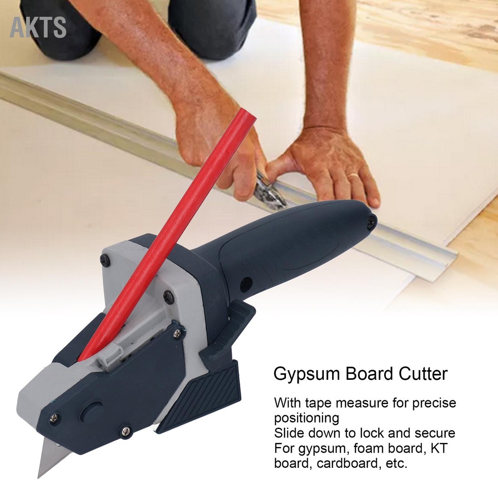 AKTS Gypsum Board Cutter with Measuring Tape Portable Drywall Cardboard ...