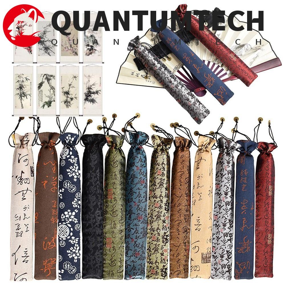 QUANTUMTECH ภาพวาดการประดิษฐ์ตัวอักษรกระเป๋า, ของขวัญบรรจุ Brocade พับมือพัดลม, กระเป๋าหูรูด ...