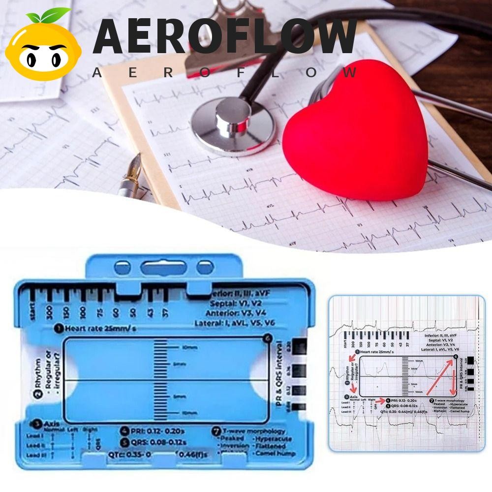 AEROFLOW ECG 7 Step Ruler Card, Interpretation กระเป๋าแบบพกพา ECG/EKG ...