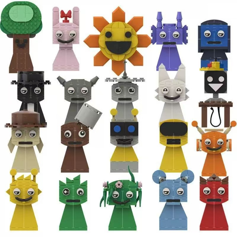 Sprunki Action Figures Oren Raddy Clukr Fun Bot Vineria Gray Brud Mr ...