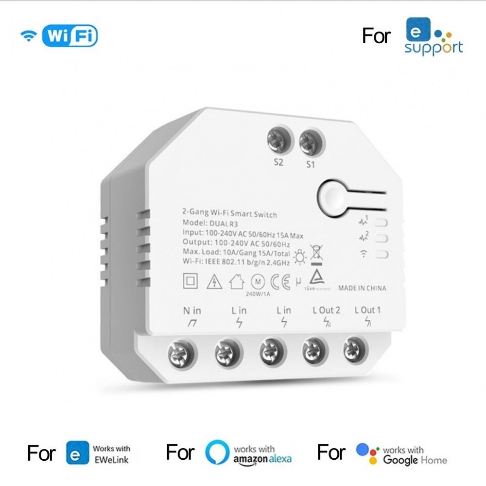 WiFi Smart Switch Dual Relay Module for Curtains and Lights Automation ...