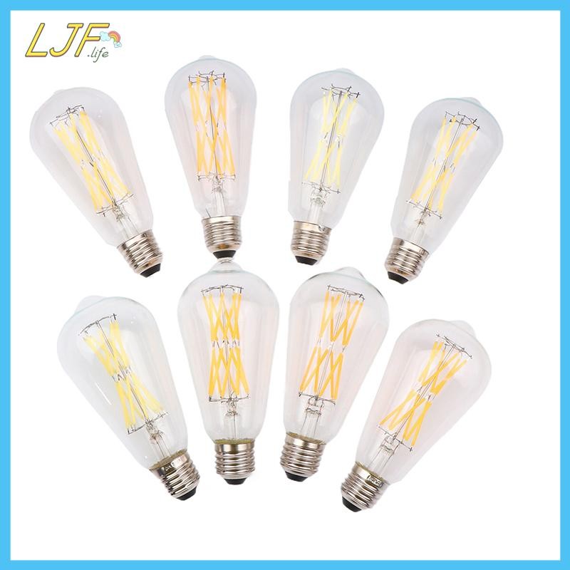 Ljf ST64 Vintage เปลี่ยนหลอดไฟ LED E27 12W 16W หลอดไฟ LED แก้วใสโบราณตกแต่ง Lighg โคมไฟ TH ...