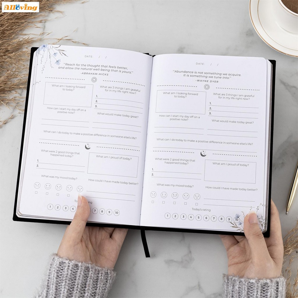 Wellness & Daily Reflection Notebook สะดวกในการพกพาวางแผนรายสัปดาห์ ...