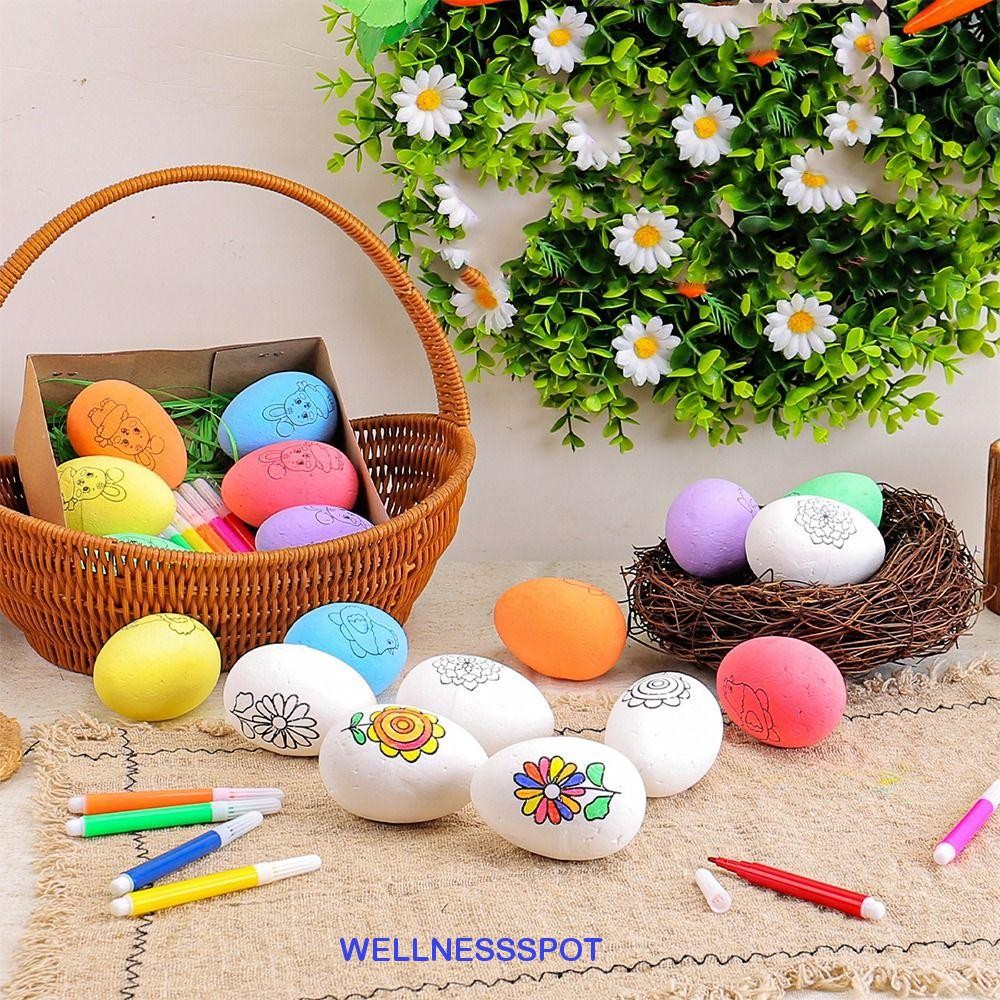 Wellnessspot ไส้สีไข่อีสเตอร์,งานฝีมือ DIY พร้อมปากกาสีชุดไข่อีสเตอร์ทาสี,อุปกรณ์ประกอบฉากถ่าย ...