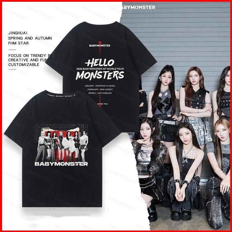 GC1 BABYMONSTER ทัวร์โลก HELLO MONSTER เสื้อยืด Kpop RAMI AHYEON RORA ...