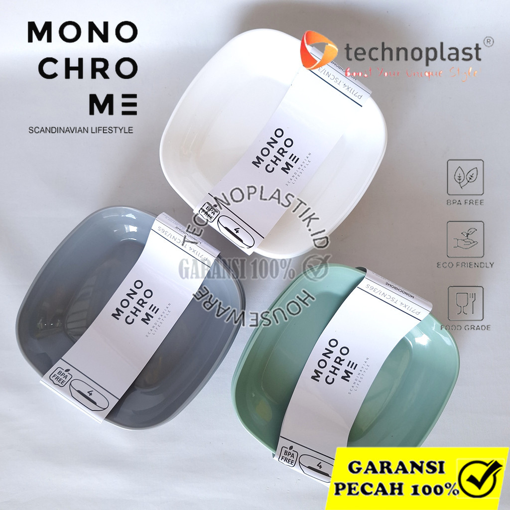 TECHNOPLAST Monochrome Bpa ฟรีแผ่นพลาสติกเหลี่ยมหน้า 5 ในและ 7In ชุด 4 ...