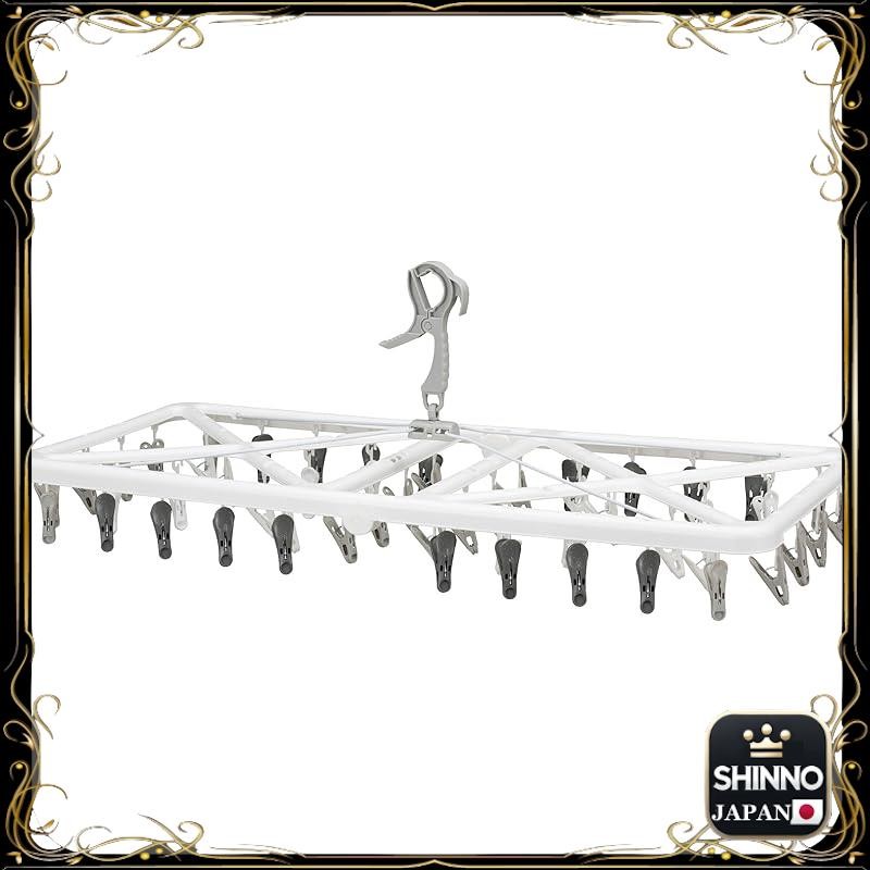 《JAPAN》★Polypropylene Laundry Pinch Hanger 52P White x Gray Outdoor ...