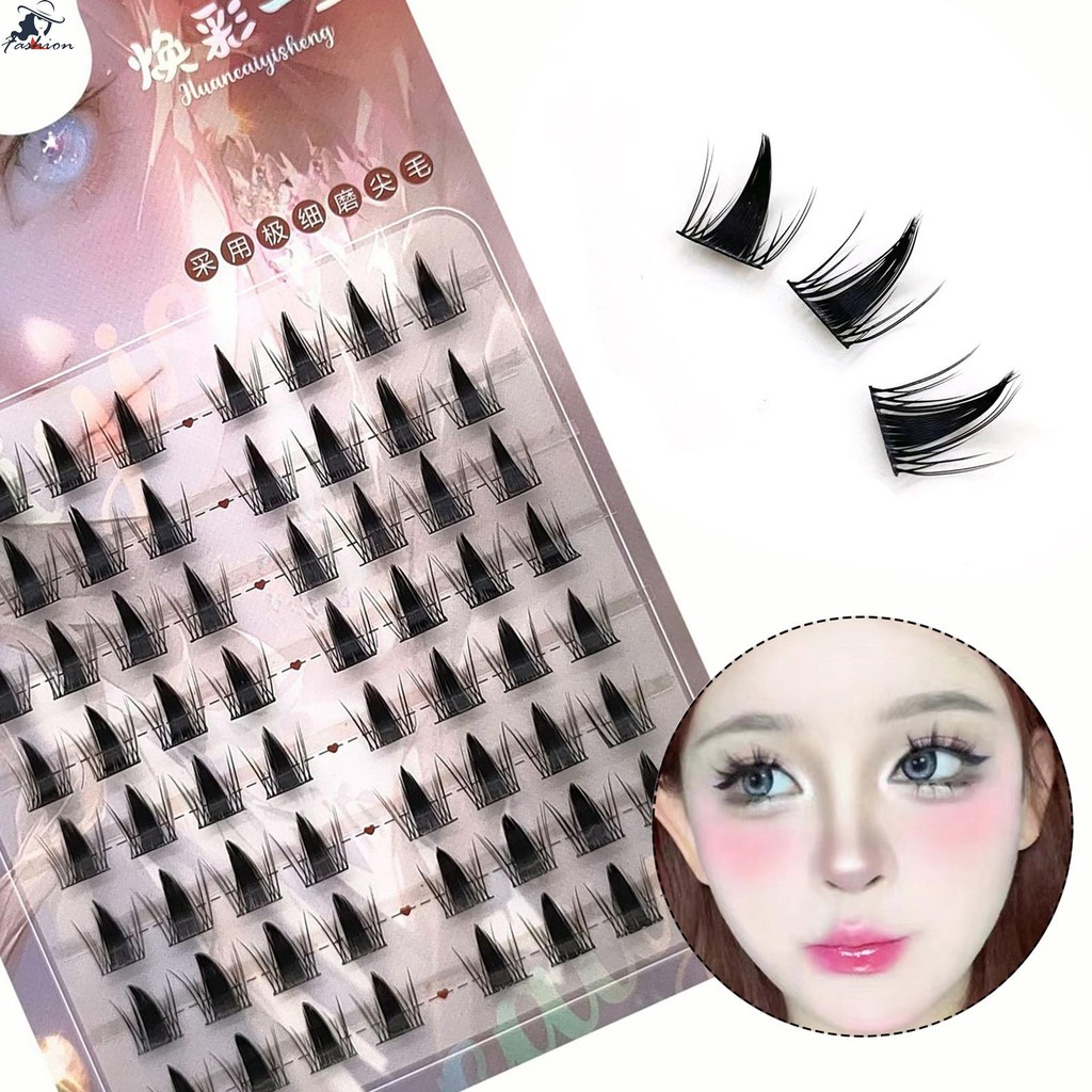 ผู้หญิง Devil Elf Eyelash Clusters ขยายดวงตาของคุณ Elongated Eye Tail ...