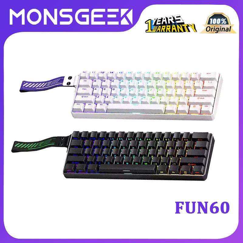 Monsgeek FUN60 คีย์บอร์ดเครื่องกลเกมสวิตช์แม่เหล็ก E-sports สามโหมด, อัตรากลับ 8K คู่, RT0.01 ...