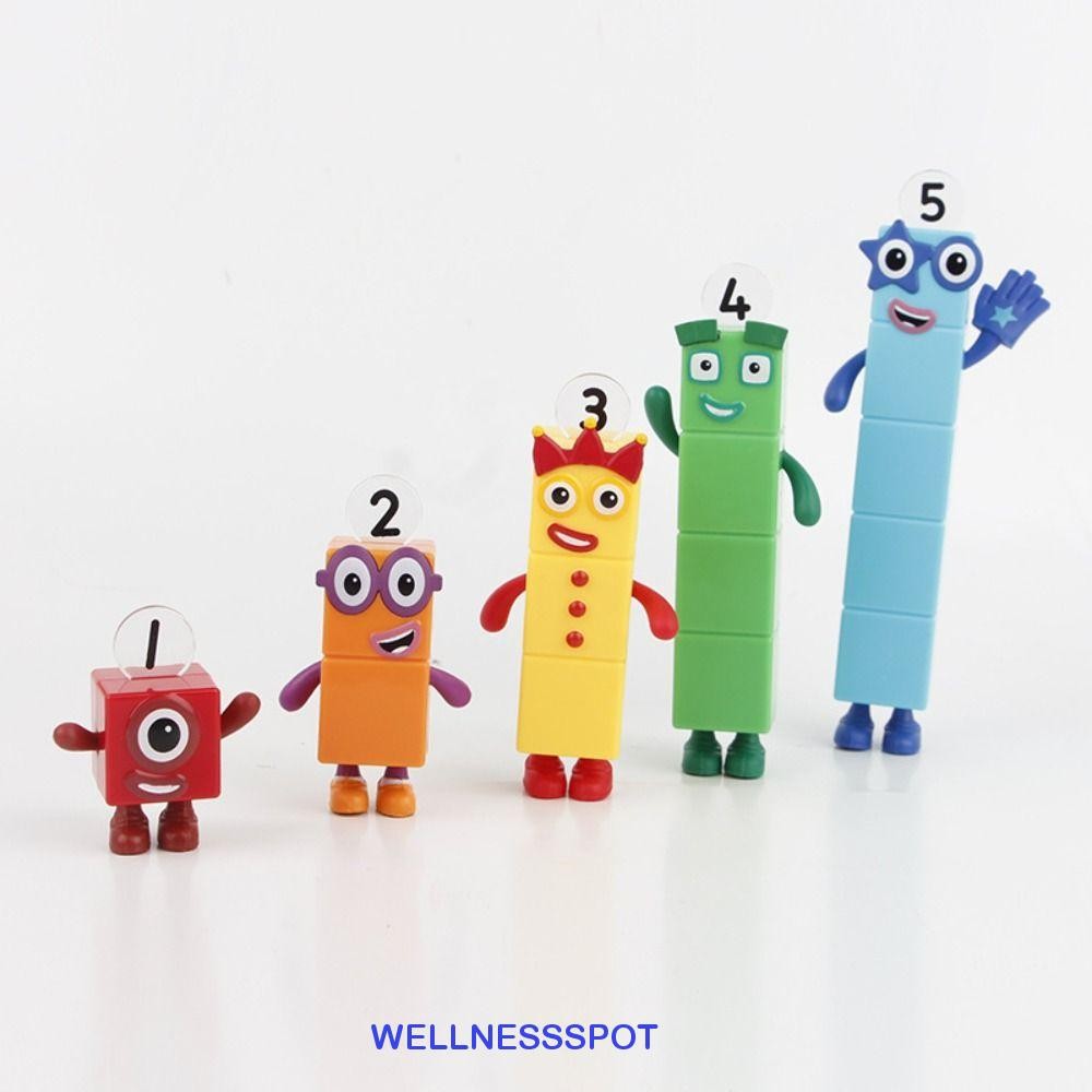 Wellnessspot 5 ชิ้น/เซ็ต Numberblocks Action Figure, PVC 1-5 Number ...