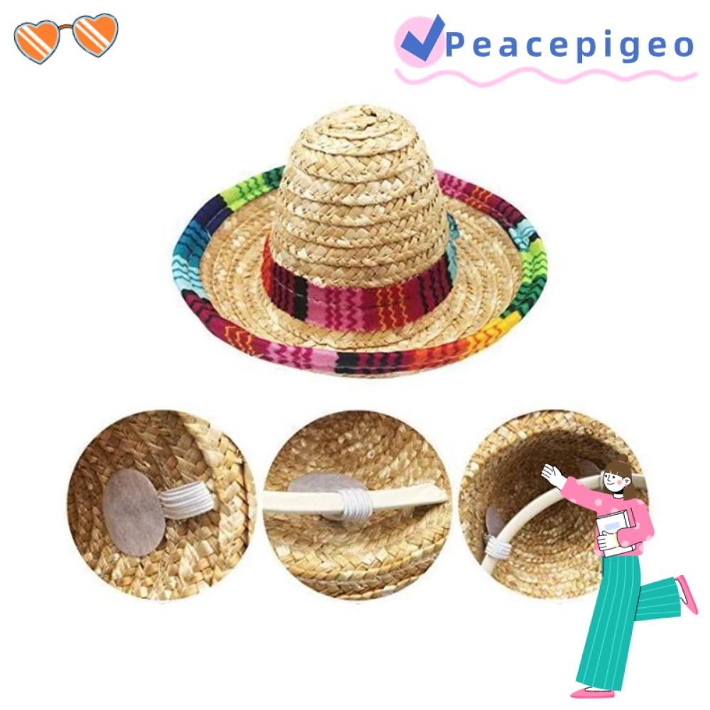 PEACEPIGEO หมวกมินิเม็กซิกัน, DIY พร้อมห่วงหมวกตลก, เทศกาลหมวกฟาง | Shopee Thailand