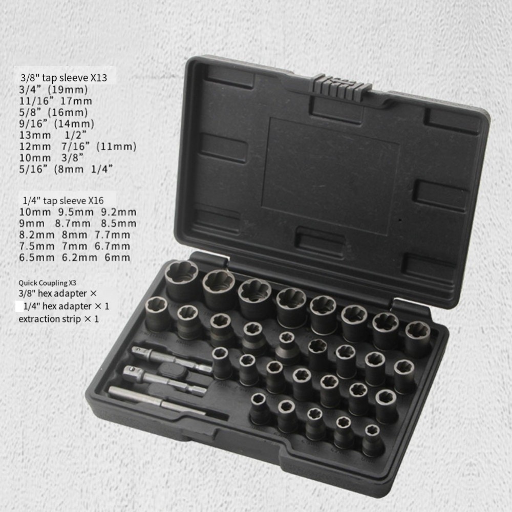 Bolt Extractor Kit ชุดที่ครอบคลุมใช้งานง่าย Heavy Duty รวมอะแดปเตอร์ ...