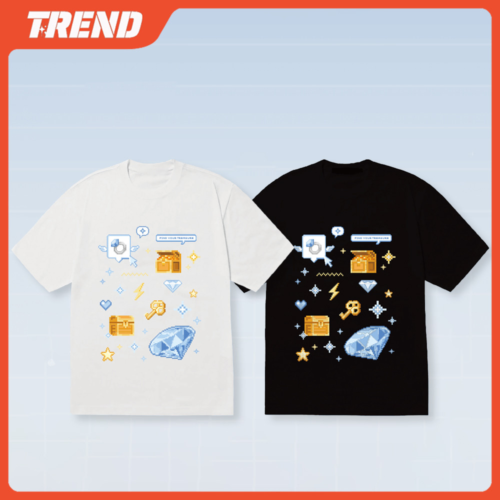 Treasure 4th ANNIVERSARY Merch ผ้าฝ้ายแขนสั้นเสื้อยืด Plus ขนาด Vintage ...