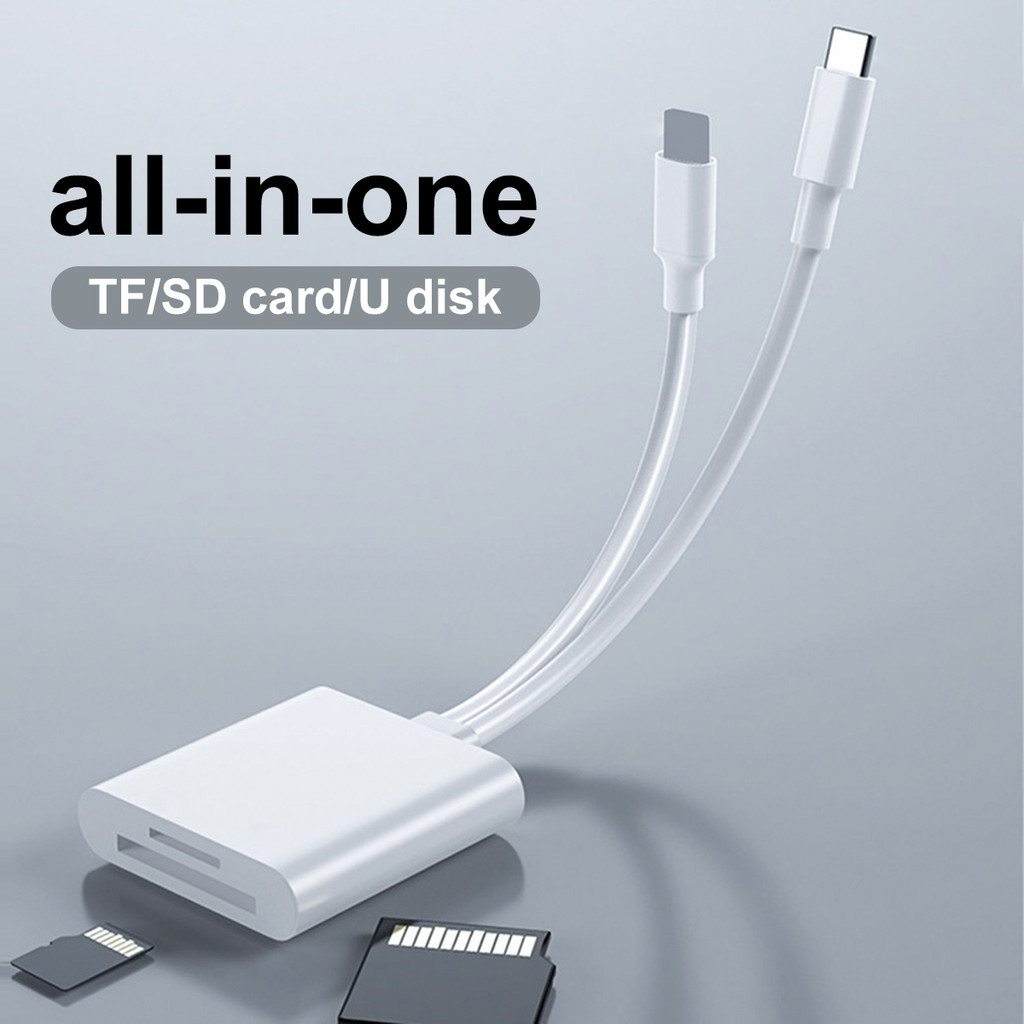 Ankndo 2 In 1 เครื่องอ่านการ์ด SD Type C Light/ning to SD TF อะแดปเตอร์การ์ดหน่วยความจําสําหรับ ...