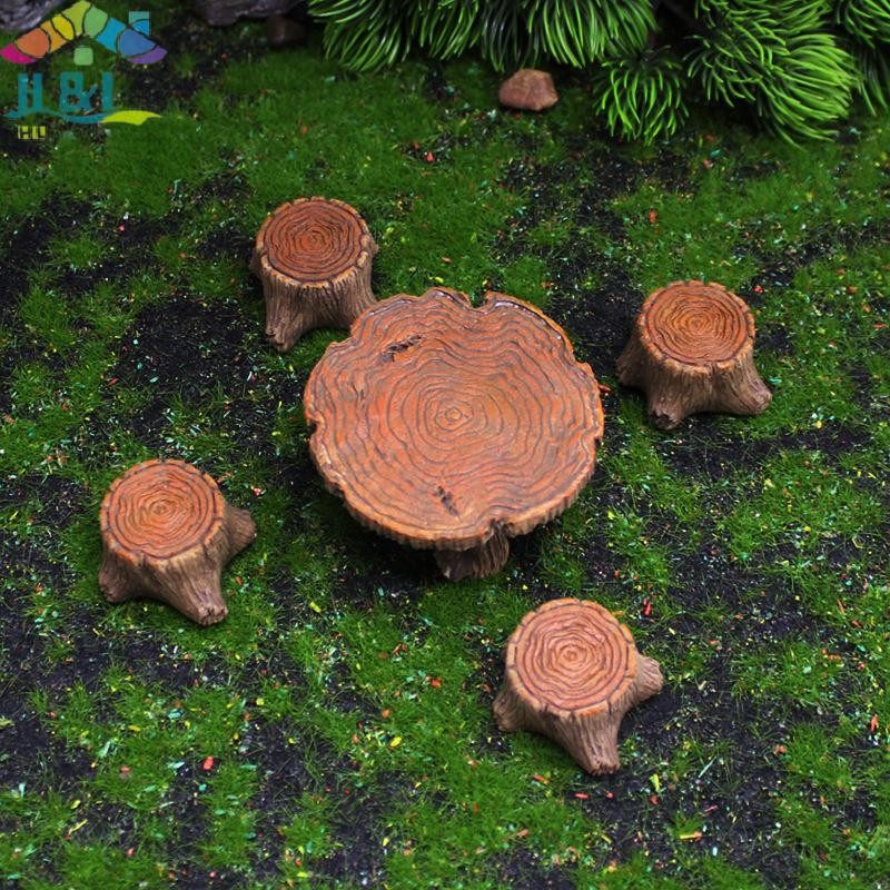 H&L Apr 5 Miniature Tree Stump Garden Art Accessories เรซิ่นตกแต่ง, สวน ...