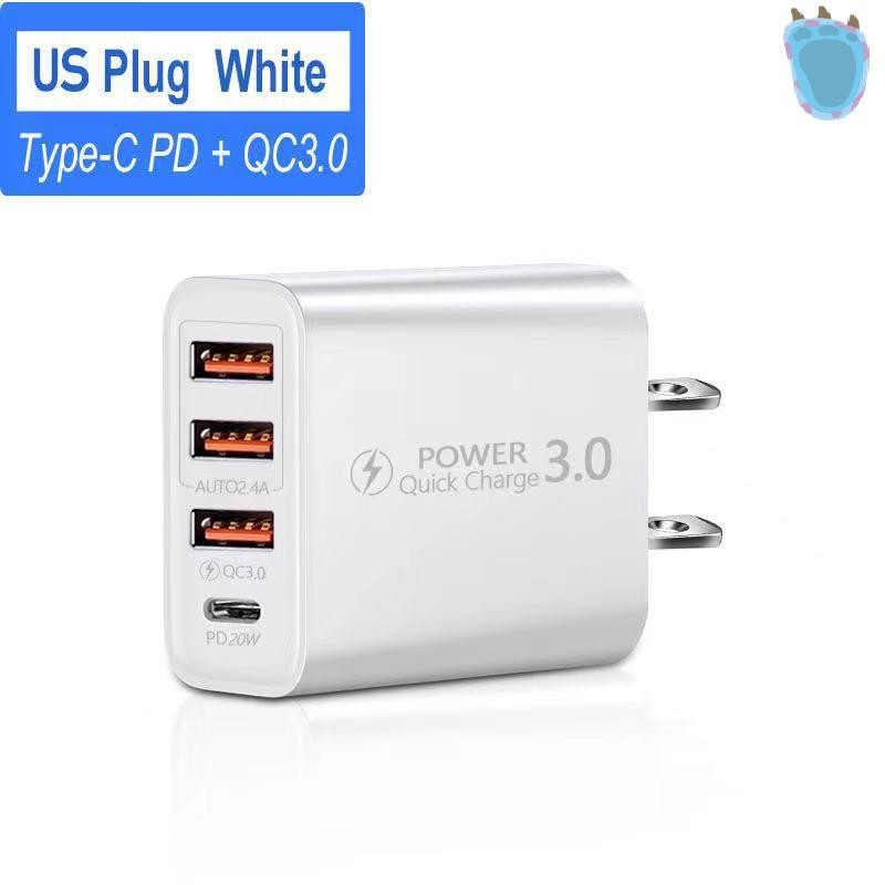 [PA] เครื่องชาร์จ 1PC 3USB+Type-C หัวชาร์จอะแดปเตอร์โทรศัพท์มือถือ TH | Shopee Thailand